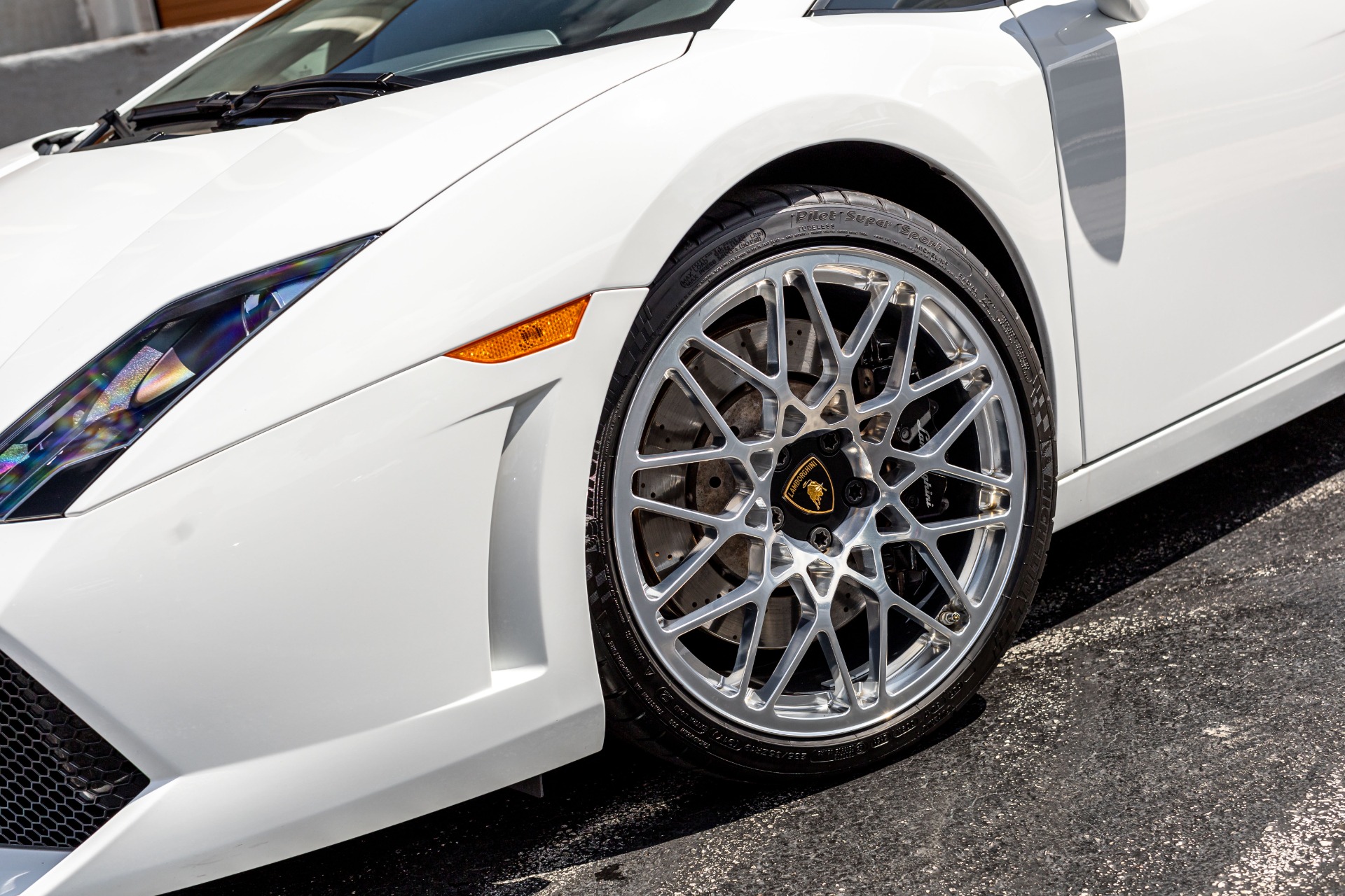 White Lamborghini Gallardo Black Rims