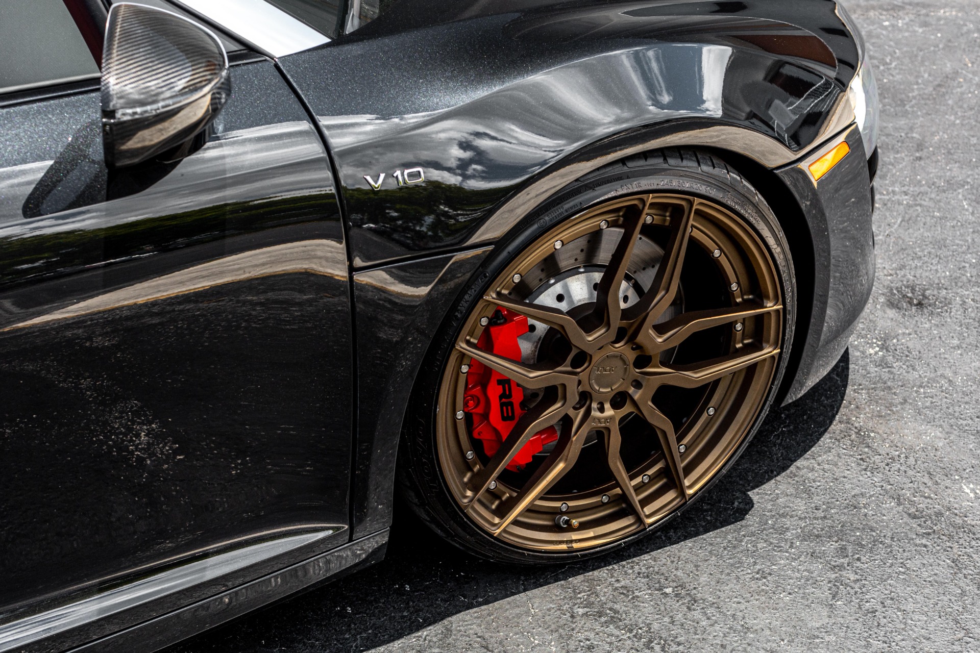 Audi R8 Black And Red Rims