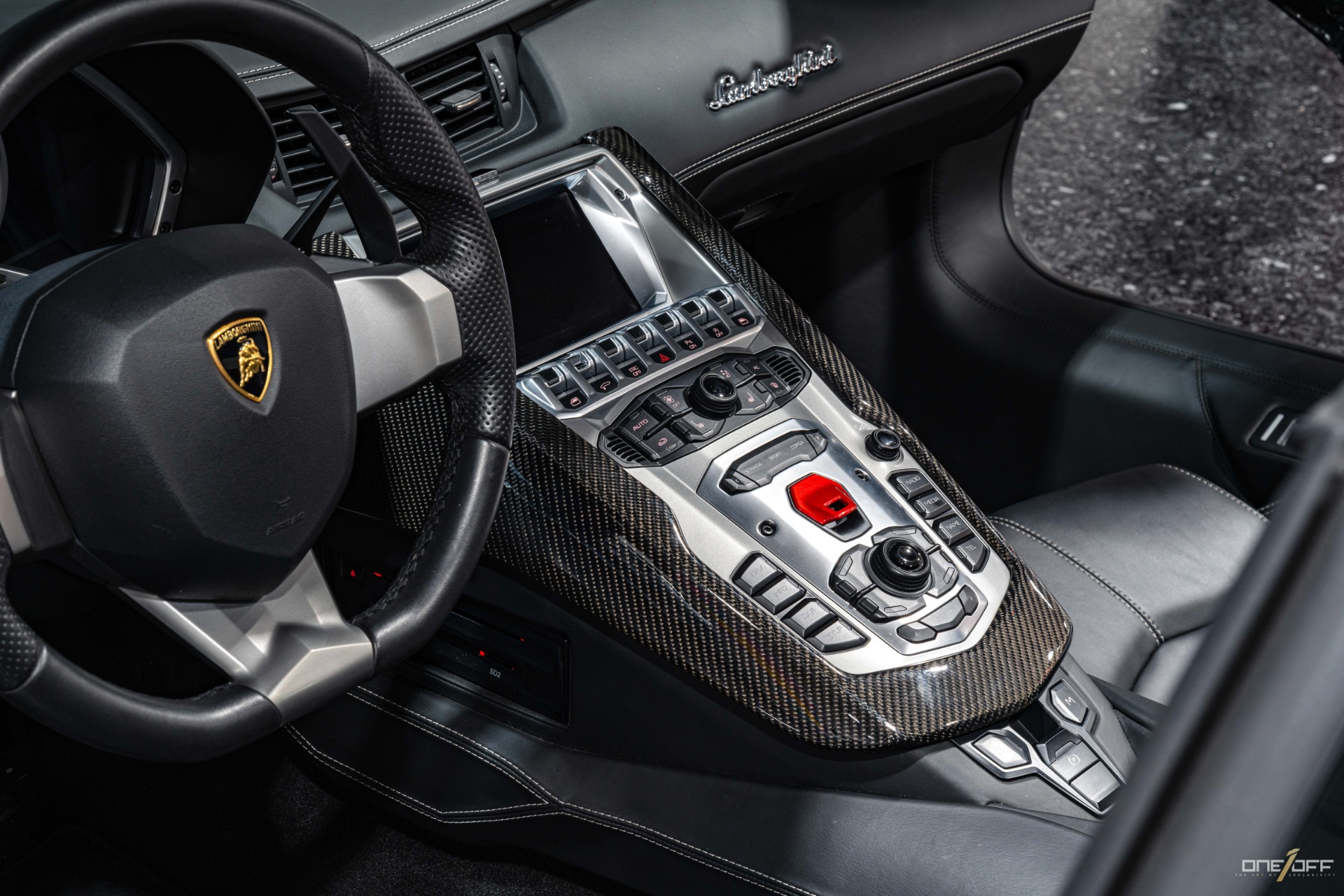 Black Lamborghini Aventador Interior