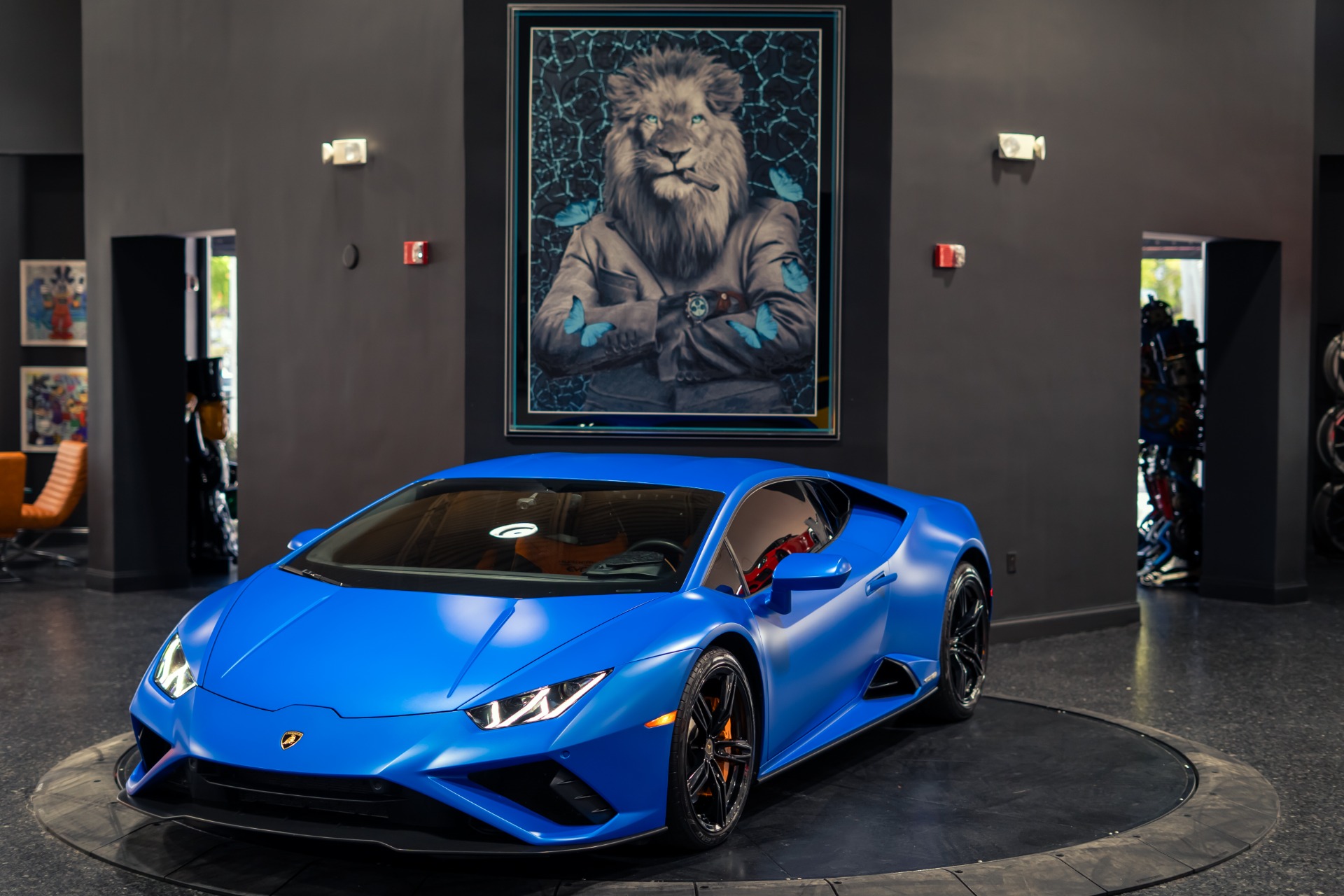 Used 2020 Lamborghini Huracan EVO Blu Aegeus Matte Paint w/ Orange ...